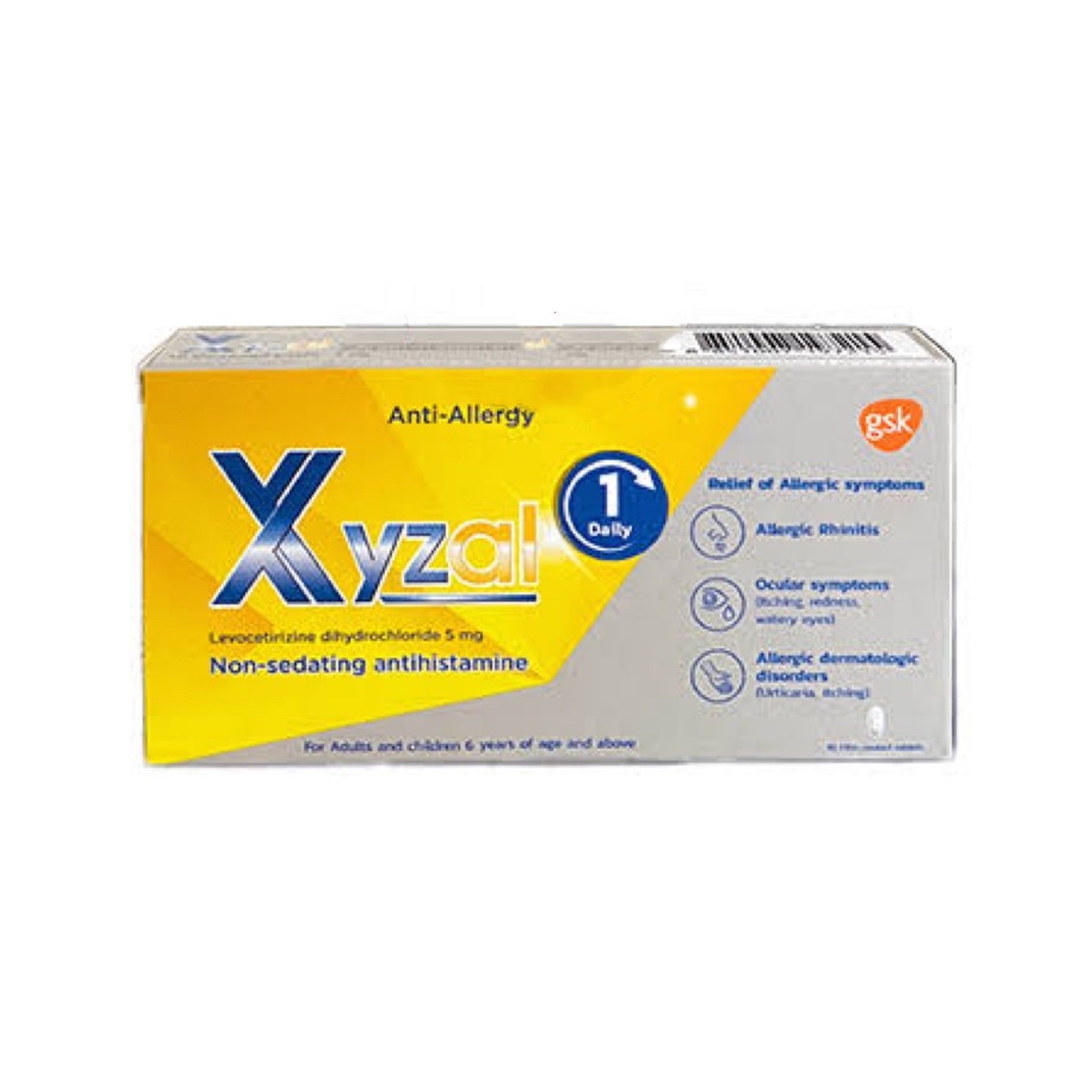 Xyzal 5mg GSK (Box/10s) - Buymed Thailand - ซื้อยาที่บายเมดถูกกว่า