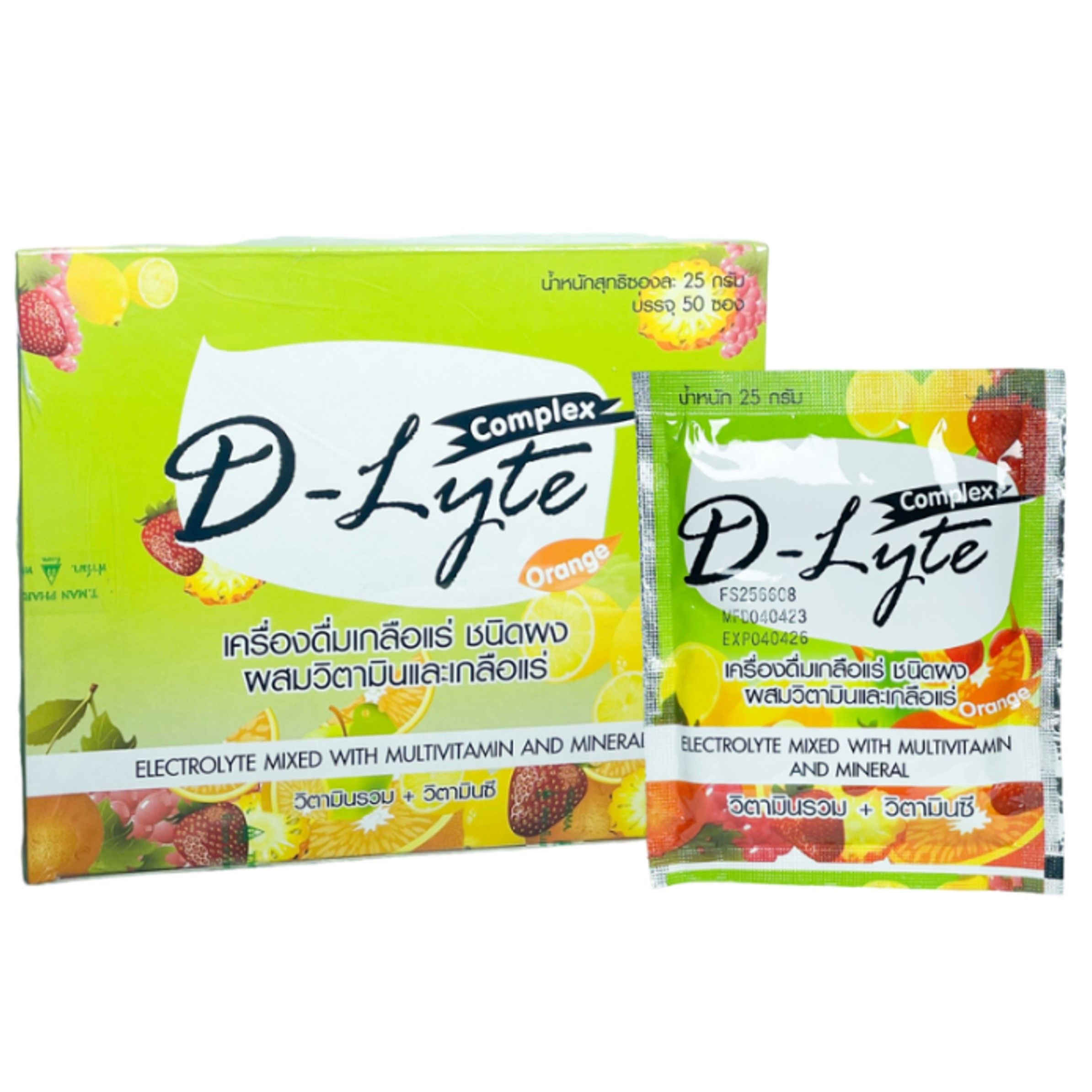 เกลือแร่ D-Lyte Complex T.MAN (Box/50s/25g) - Buymed Thailand - ซื้อยา ...