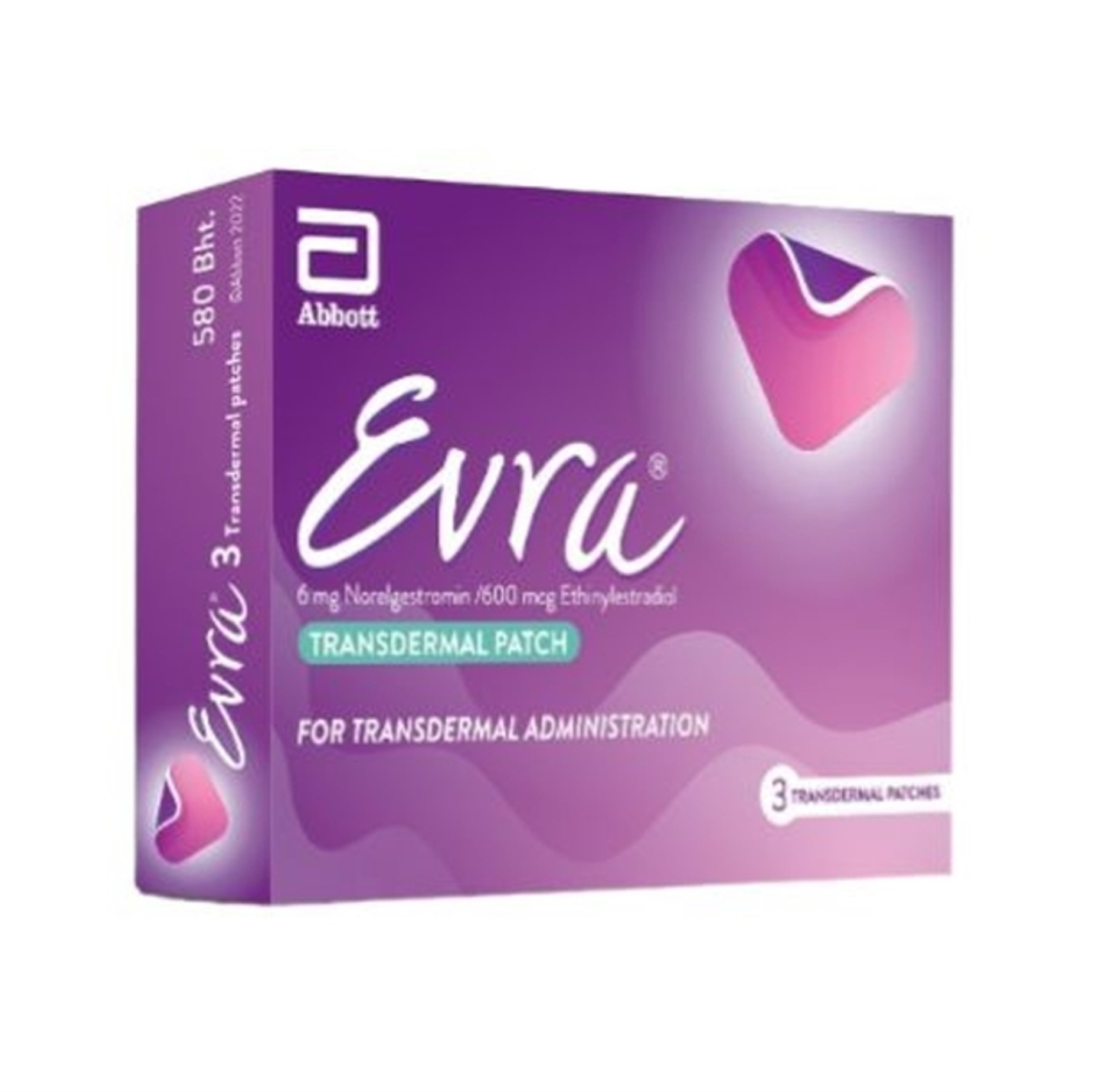 Evra transdermal patch 6mg + 600mcg ABBOTT (Box/3s) - Buymed Thailand ...