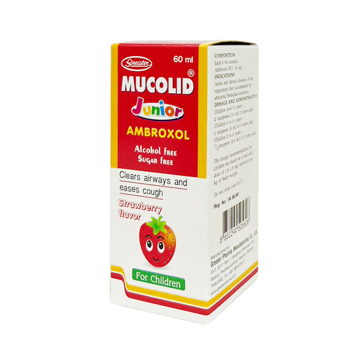 Mucolid junior (Strawberry) GREATER (Bottle/60ml) - Buymed Thailand ...