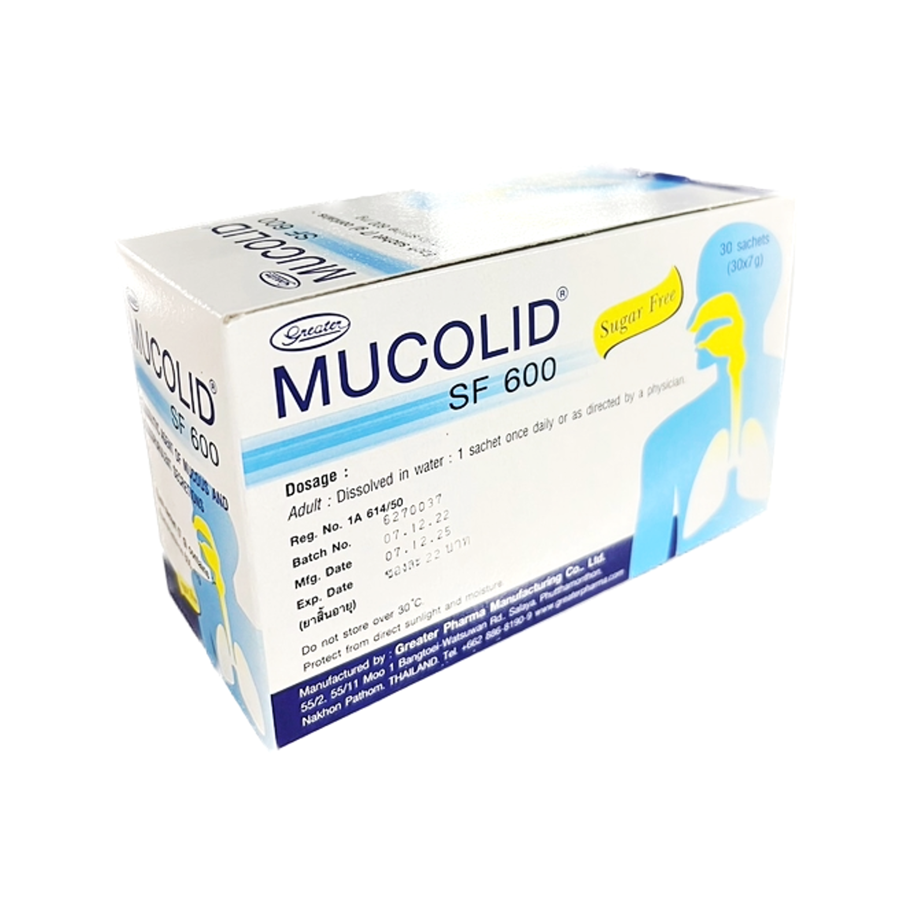 Mucolid SF 600mg GREATER (Box/30s/7g) - Buymed Thailand - ซื้อยาที่บาย ...