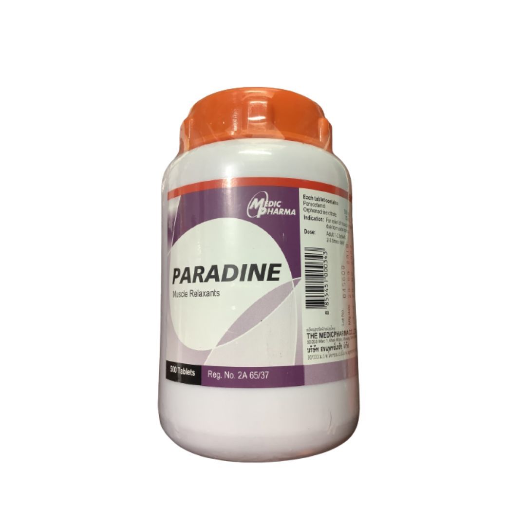 Paradine 500mg + 35mg (เม็ดกลม สีชมพู) MEDIC (Bottle/500s) - Buymed ...
