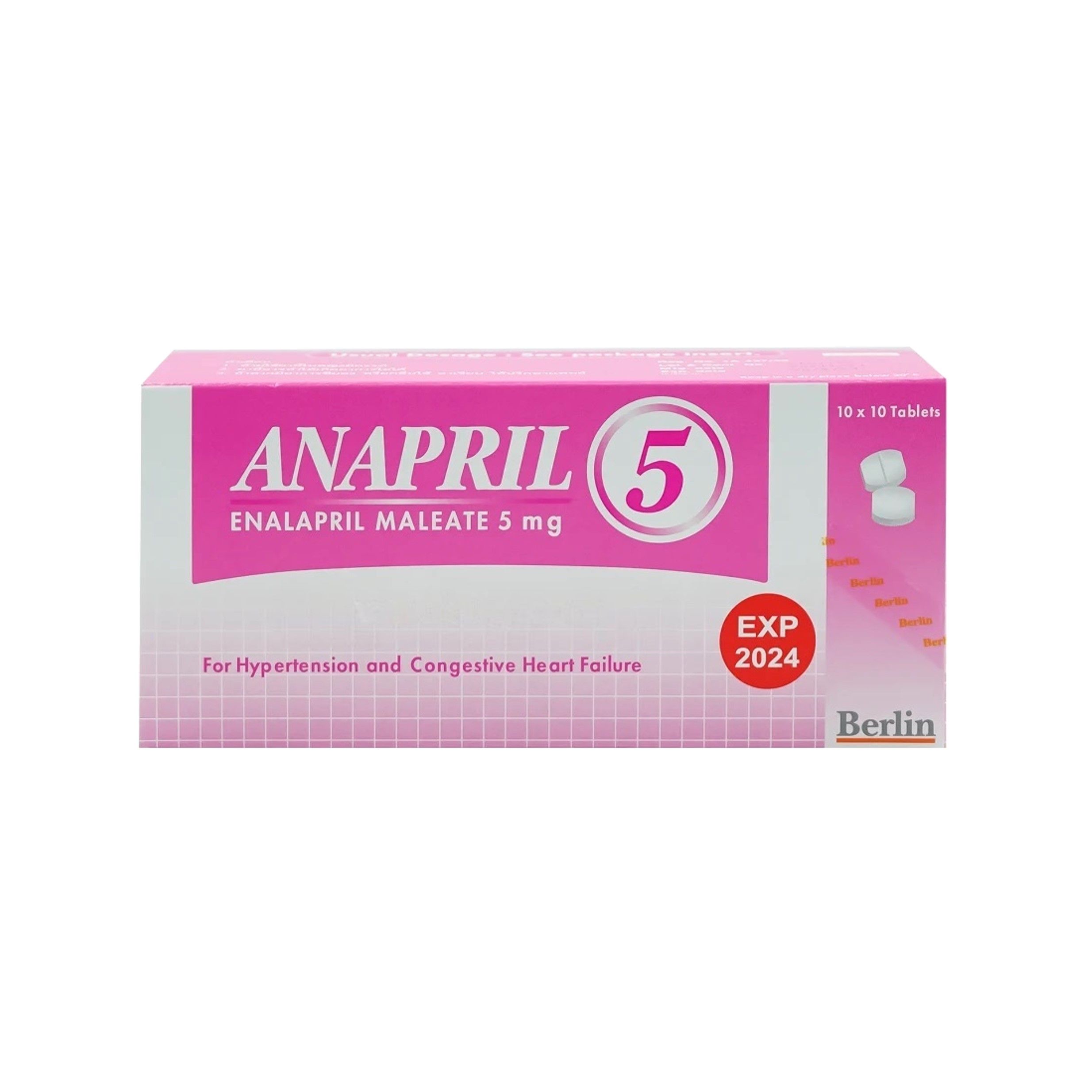 Anapril 5mg BERLIN (Box/100s) - Buymed Thailand - ซื้อยาที่บายเมดถูกกว่า