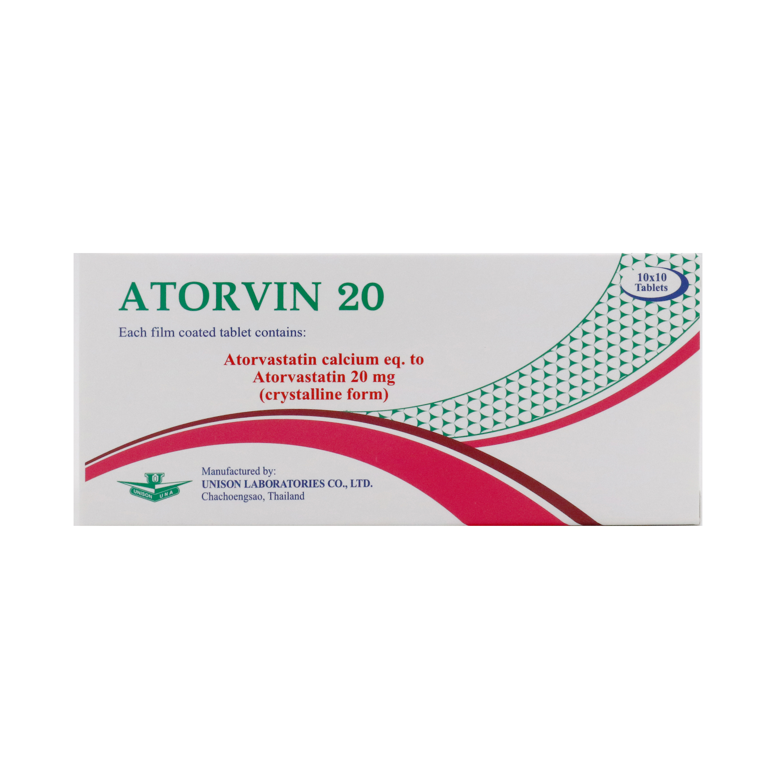 Atorvin 20mg MEDLINE (Box/100s) - Buymed Thailand - ซื้อยาที่บายเมดถูกกว่า