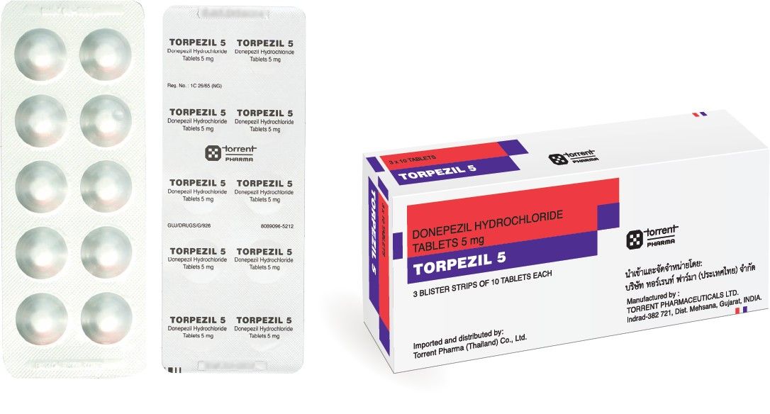 (ข.ย.10) Torpezil 5mg (donepezil hydrochloride tablets) TORRENT (Box ...