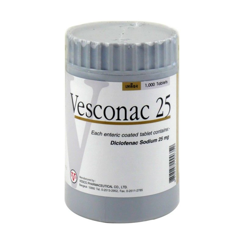 Vesconac 25mg เม็ดกลม สีเหลือง VESCO (Bottle/1000s) - Buymed Thailand ...