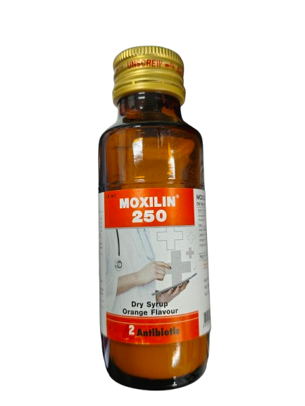 Moxilin dry syrup orange (ขวดเปลือย) 250mg/5ml 42 SMC (Bottle/60ml ...