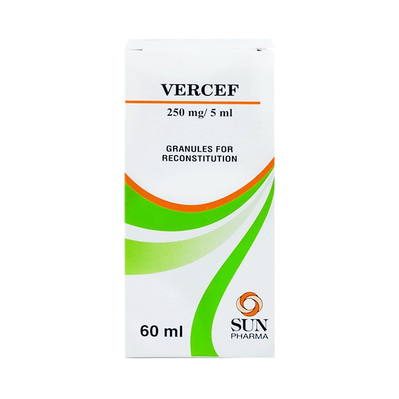 Vercef granules for reconstitution 250mg/5ml F.R RANBAXY (Bottle/60ml ...