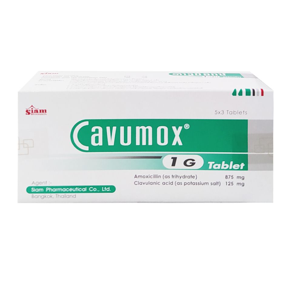 Cavumox 1G SIAM (Box/15s) - Buymed Thailand - ซื้อยาที่บายเมดถูกกว่า