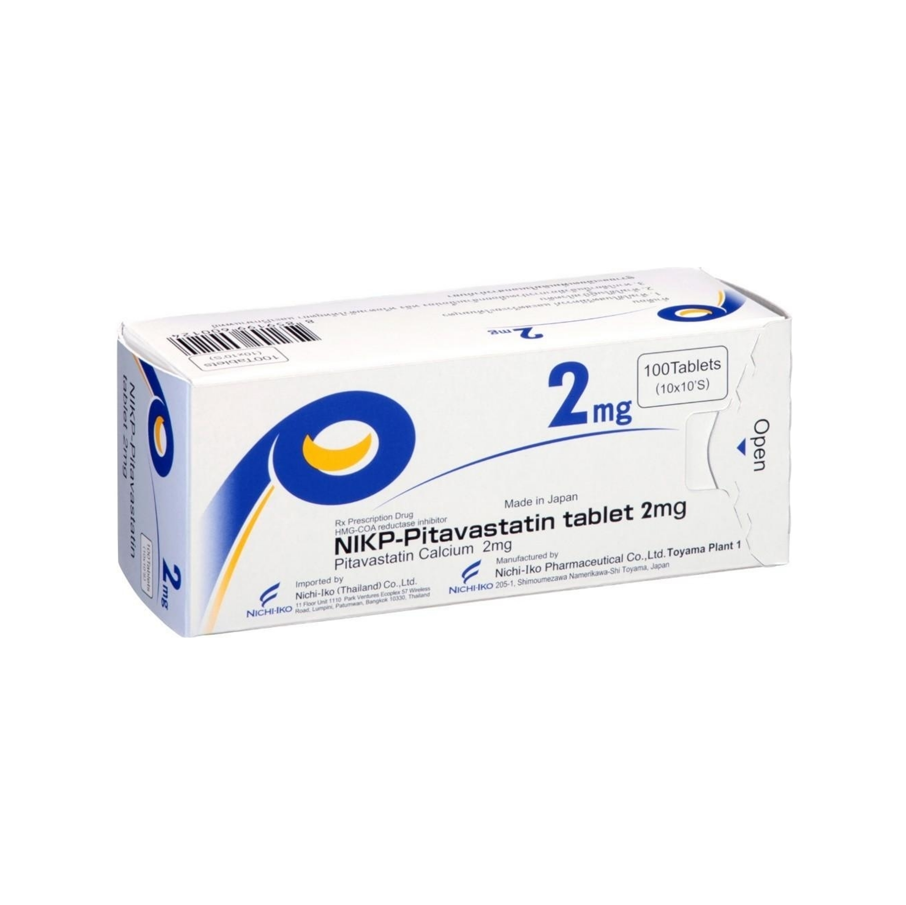 NIKP-Pitavastatin Tablet 2mg NICHI-IKO (Box/100s) - Buymed Thailand ...