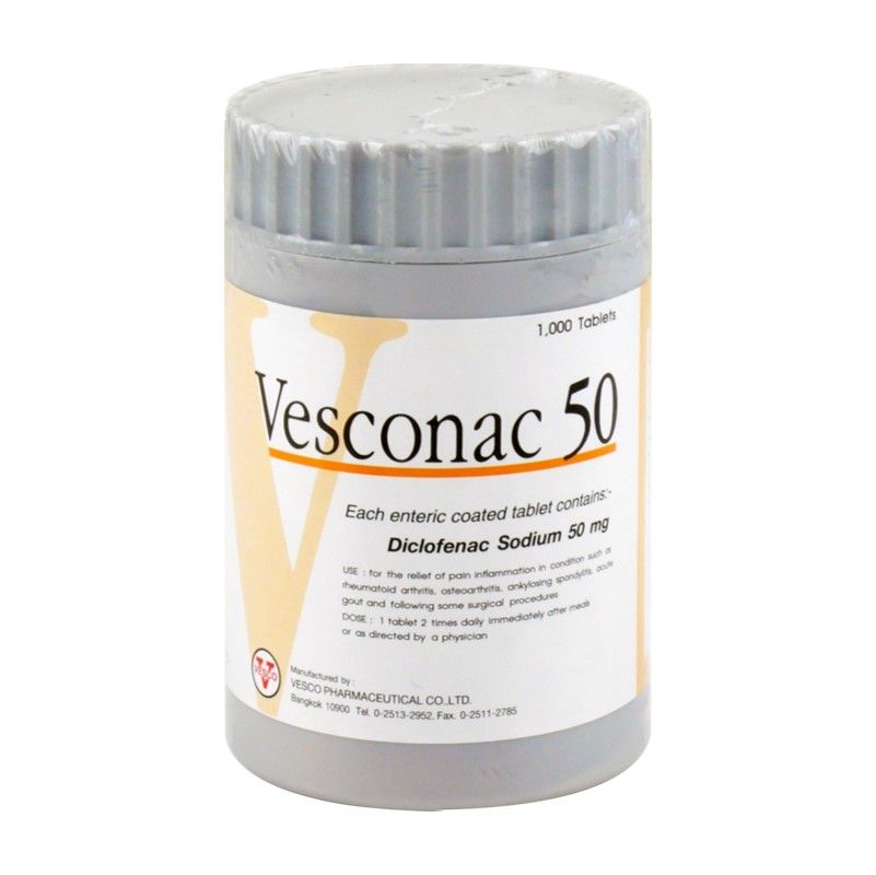 Vesconac 50mg เม็ดรี สีส้ม VESCO (Bottle/1000s) - Buymed Thailand ...