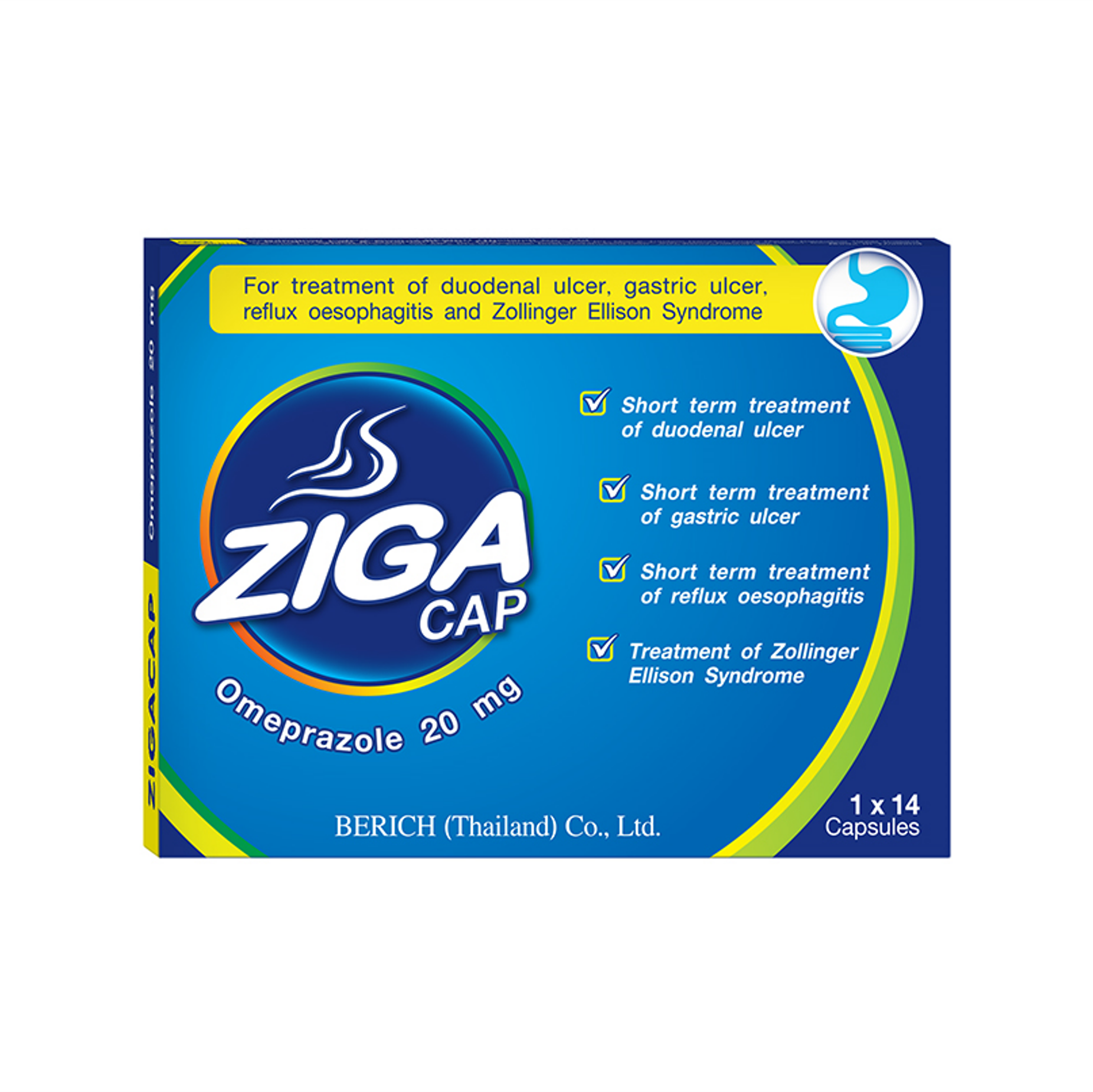 Ziga Cap 20mg BERICH (Box/14s) - Buymed Thailand - ซื้อยาที่บายเมดถูกกว่า