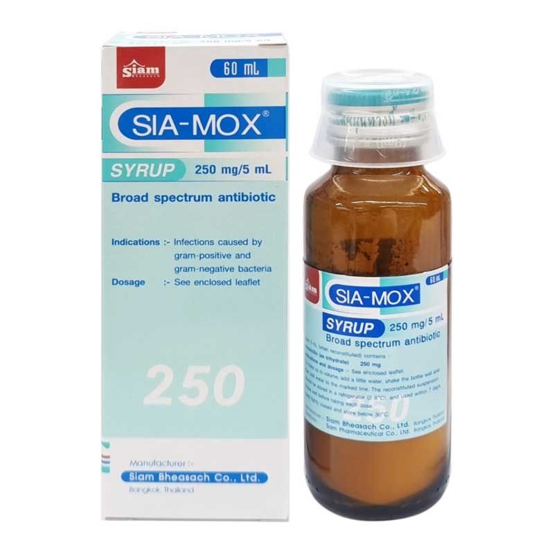 Sia-Mox dry syrup 250mg/5ml SIAM (Bottle/60ml) - Buymed Thailand - ซื้อ ...