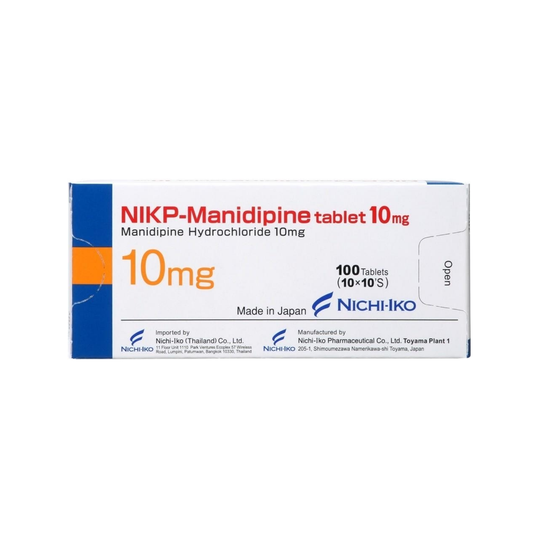 NIKP-Manidipine Tablet 10mg NICHI-IKO (Box/100s) - Buymed Thailand ...